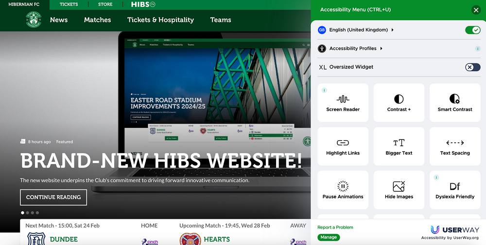 Hibernian FC Unveil Brand-New Website By Urban Zoo